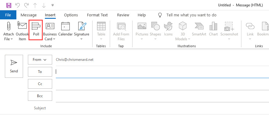Create A Poll In An Outlook Email Chris Menard Training